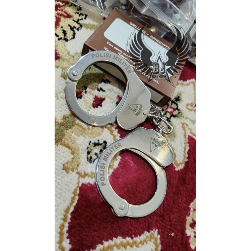 Jual LAS Borgol tangan pm tebal dan kuat handcuff pm polisi militer ...