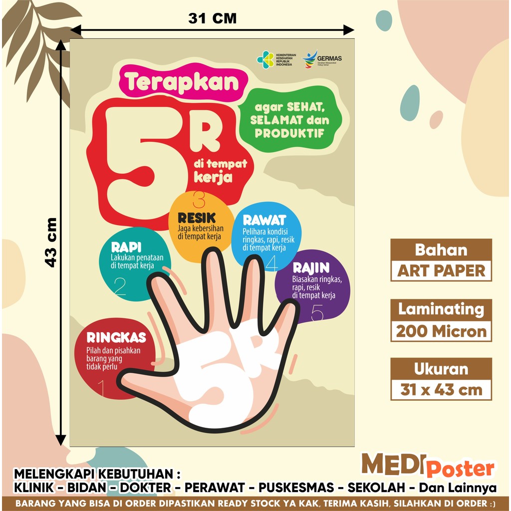Jual Poster Terapkan 5R di Tempat Kerja | Shopee Indonesia