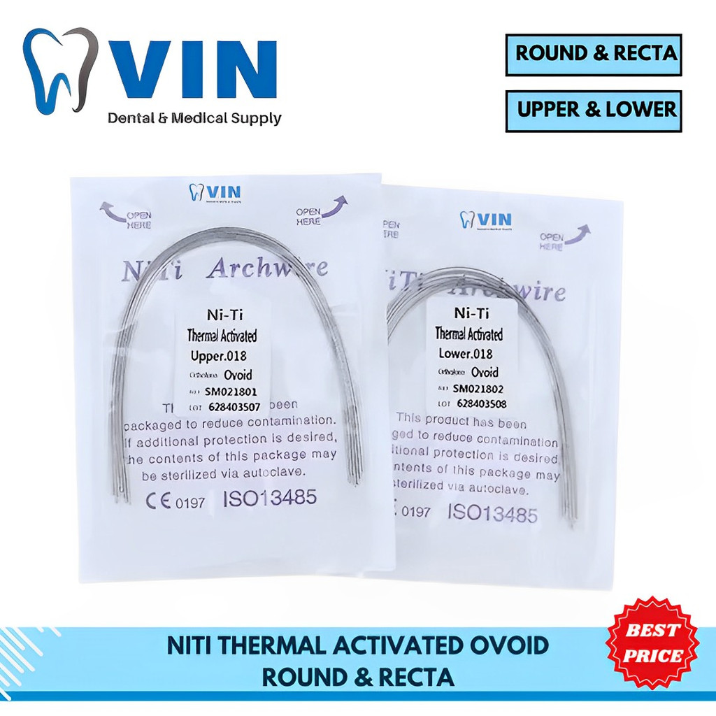 Jual Niti thermal active / activated wire termal round recta upper ...