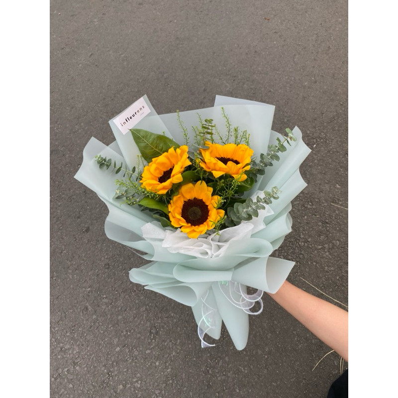 Jual Echiiglo (Bunga Segar Asli) Sunflower Import korean bouquet buket ...