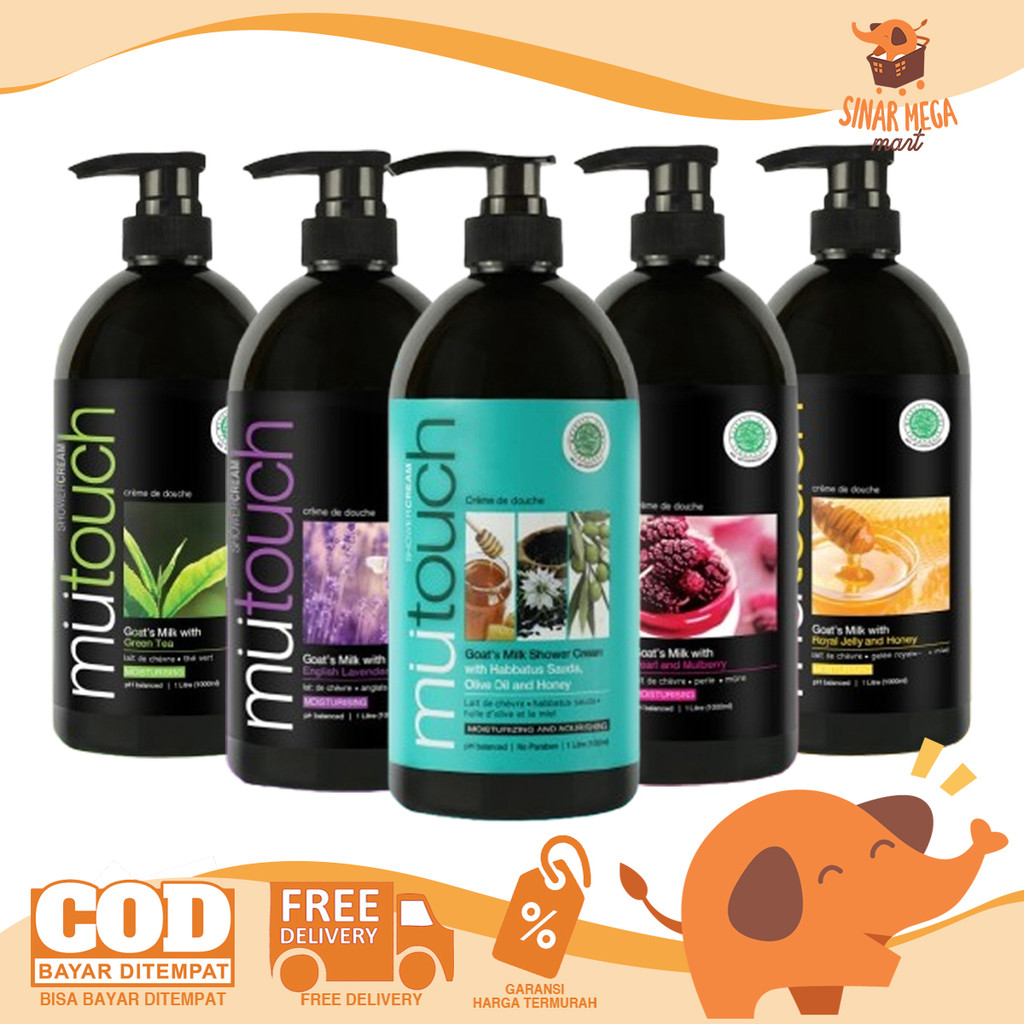Jual MUTOUCH Shower Cream 1000ml Sabun Mandi Cair Botol Pump 1 Liter ...