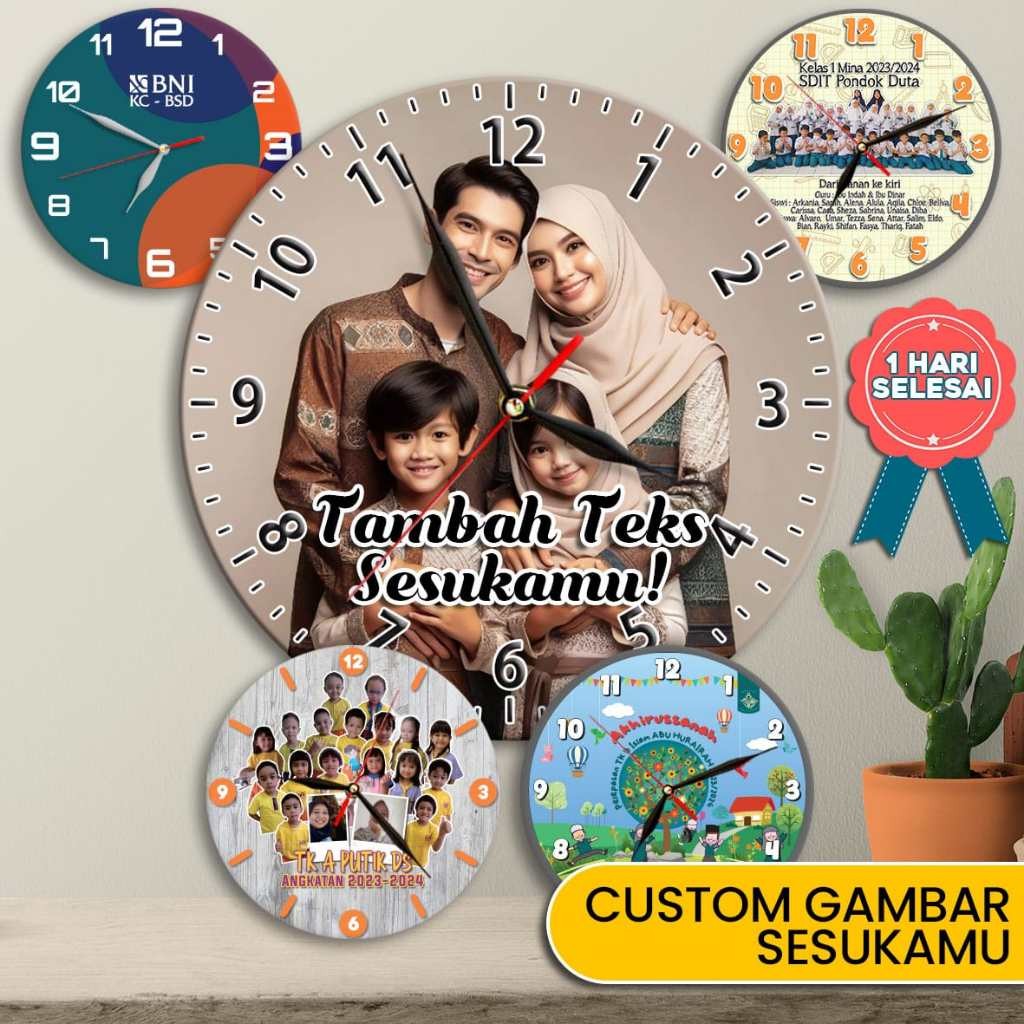 Jual Jam dinding custom jam dinding Foto Kado Pernikahan Souvenir ulang ...