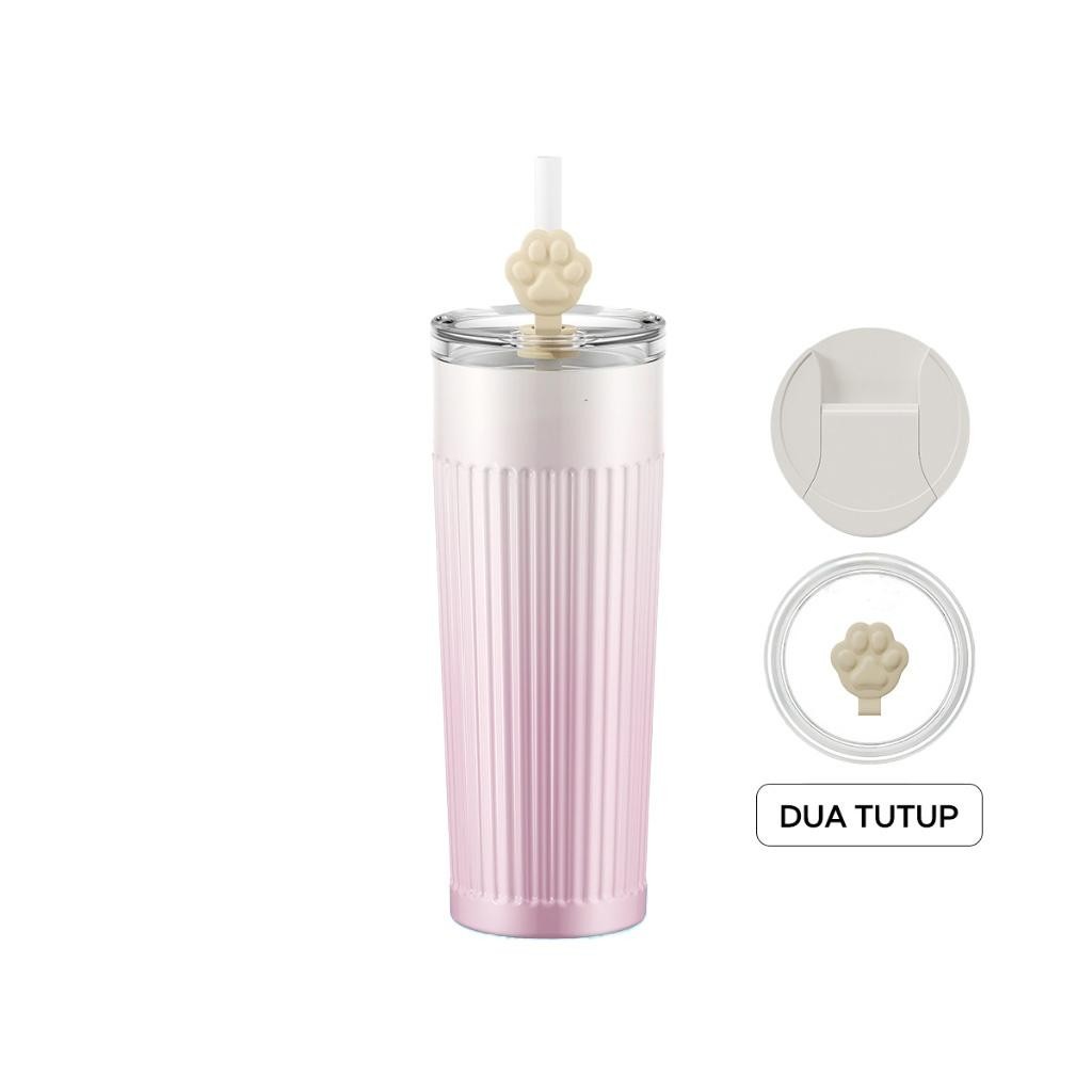 Jual 【tahan Es Batu 12 Jam】Tumbler Minum 500ml Sedotan Aesthetic ...