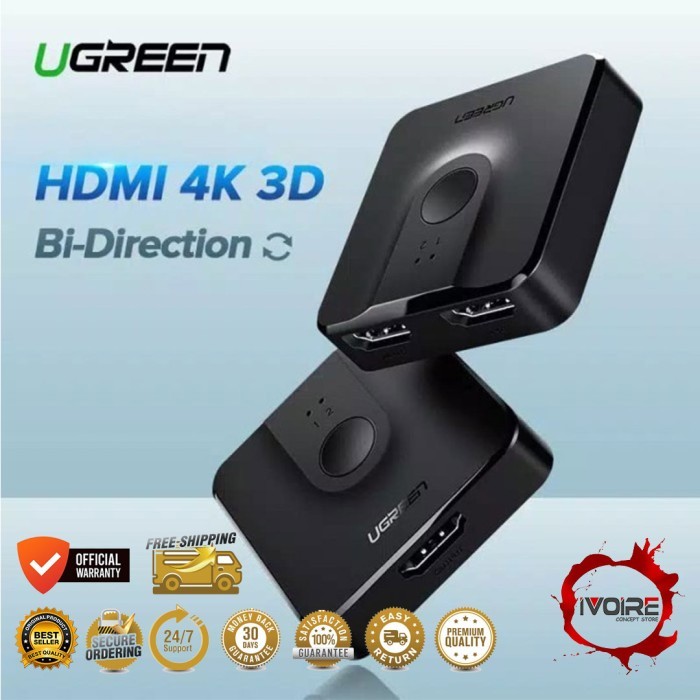 Jual UGREEN Splitter HDMI Switcher Splitter UGREEN 2 in 1 Out Bi ...