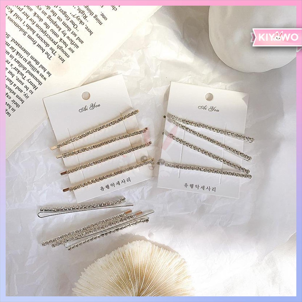 Jual KIYOWO Jepit Lidi Bobby Hair Pin Metal 4PCS Motif Berlian Silver ...