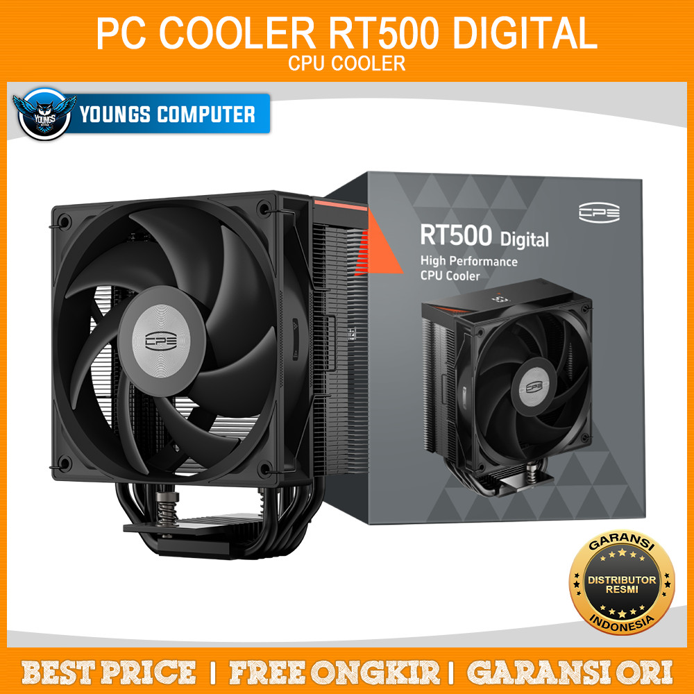 Jual CPU COOELR PC COOLER RT500 DIGITAL Black Heatsink Fan CPU Cooler ...