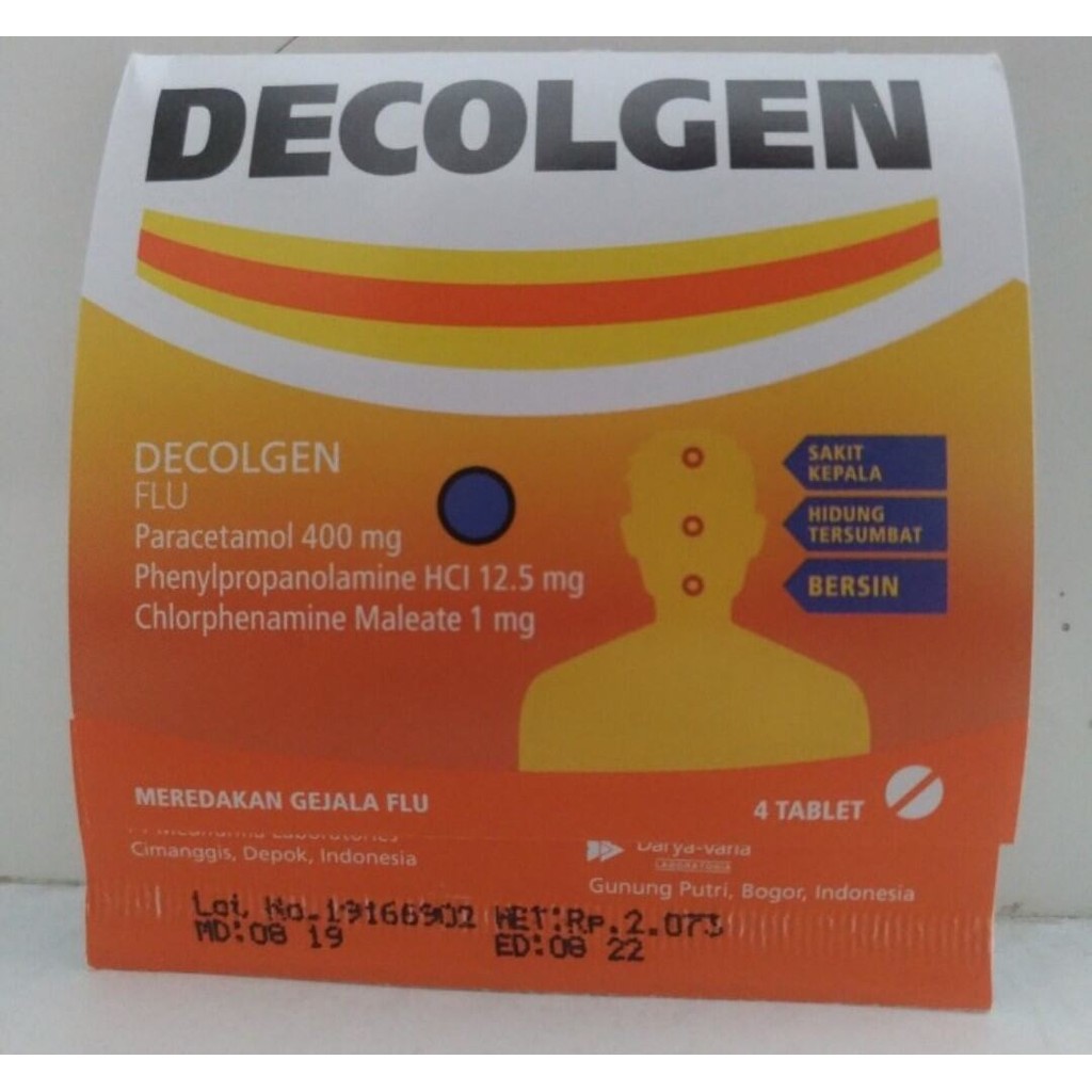 Jual Decolgen strip isi 4 tablet obat demam flu pilek dewasa | Shopee ...