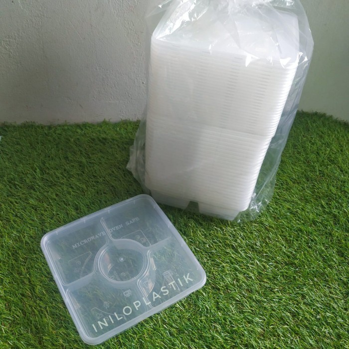 Jual [25pcs] Thinwal DM 1000ml Sekat 5 / Thinwall Kotak Plastik 1000 ml ...