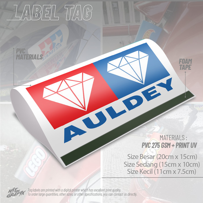 Jual Label Tag AULDEY TAMIYA JDM Mobil Motor Variasi Pintu Belakang ...