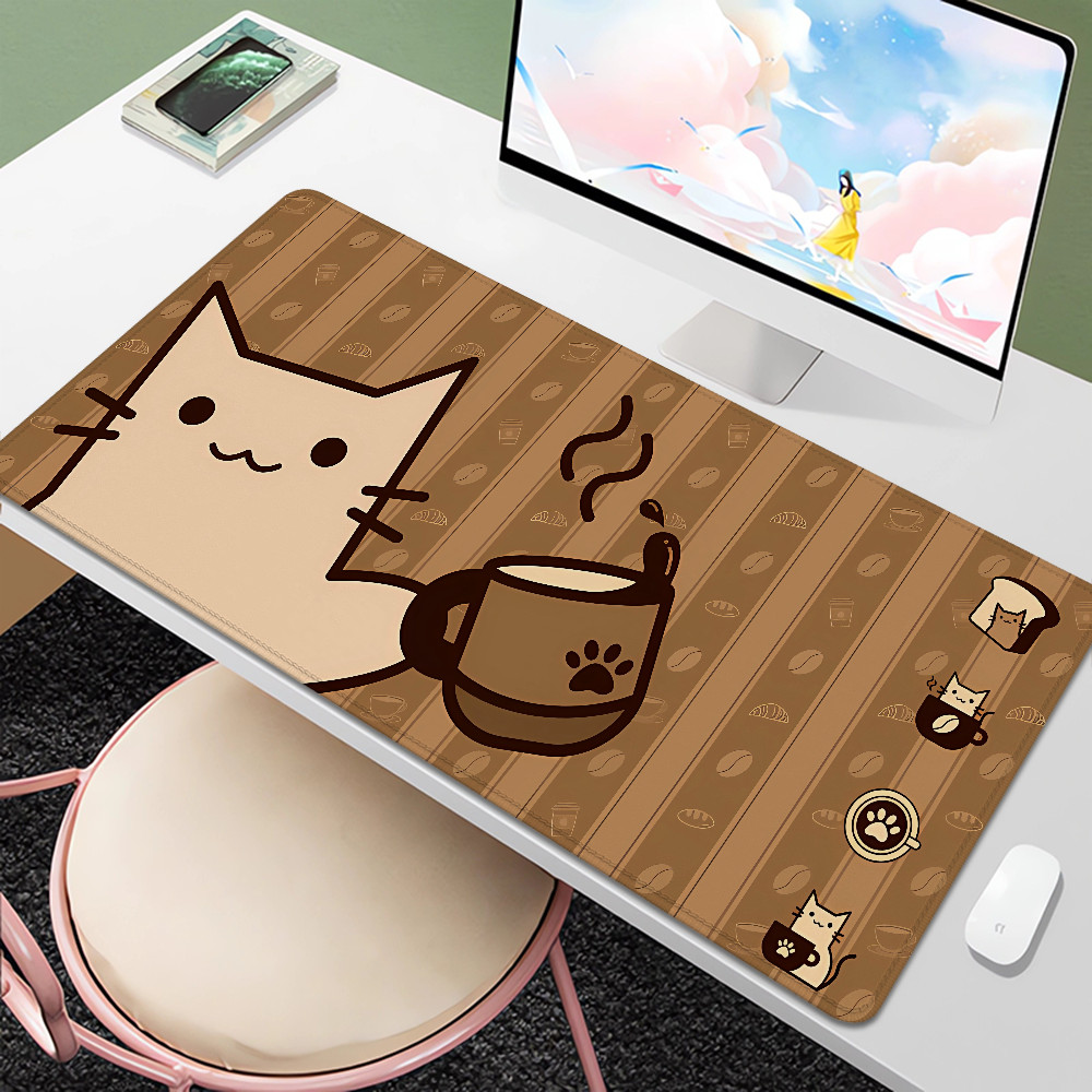 Jual Xxl Mouse Pad Coffee Cat Gamer Office Accessories Gaming Mats Desk ...