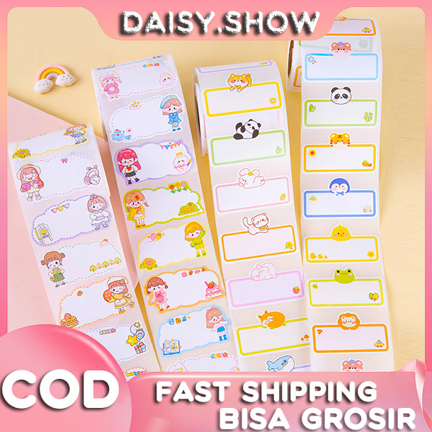 Jual Name Label Sticker Murid Stiker Kartun Lucu Anti Air Stiker nama ...