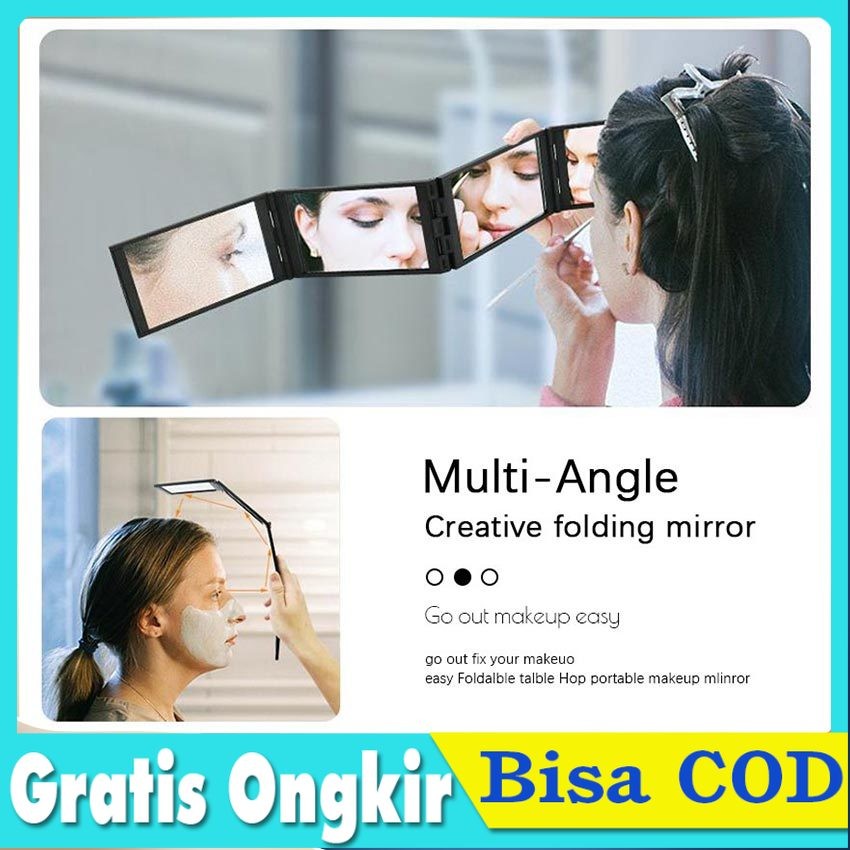 Jual Cermin 4 Lipat 360° Kaca Mini Makeup / Kaca 4 Lipat Kaca Cermin ...