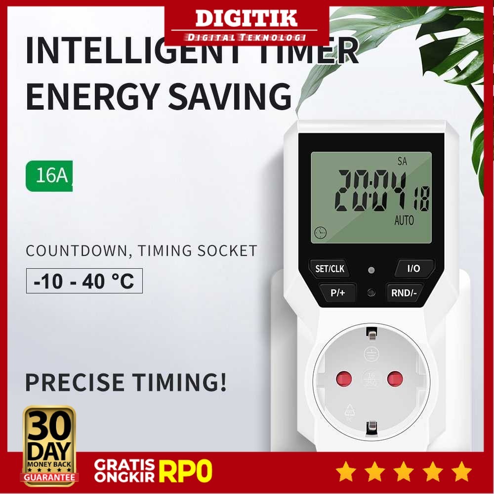 Jual DIGITIK - JUANJUAN Stop Kontak Timer Programmable LCD EU Socket 16A 230V - TM07 | Shopee ...