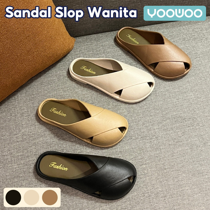 Jual YooWoo Sandal Wanita Korean Style Desain Silang dan Berlubang ...