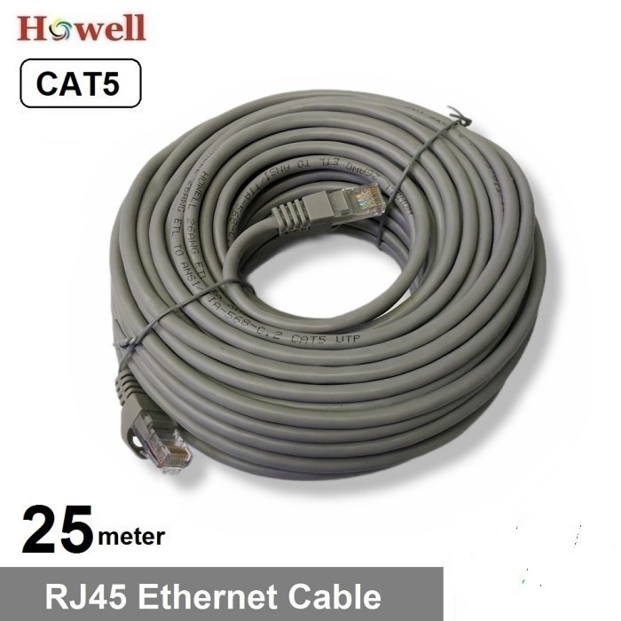 Jual Howell Kabel Lan UTP Cat5 25m - Internet / Ethernet Cable RJ45 Cat5E | Shopee Indonesia