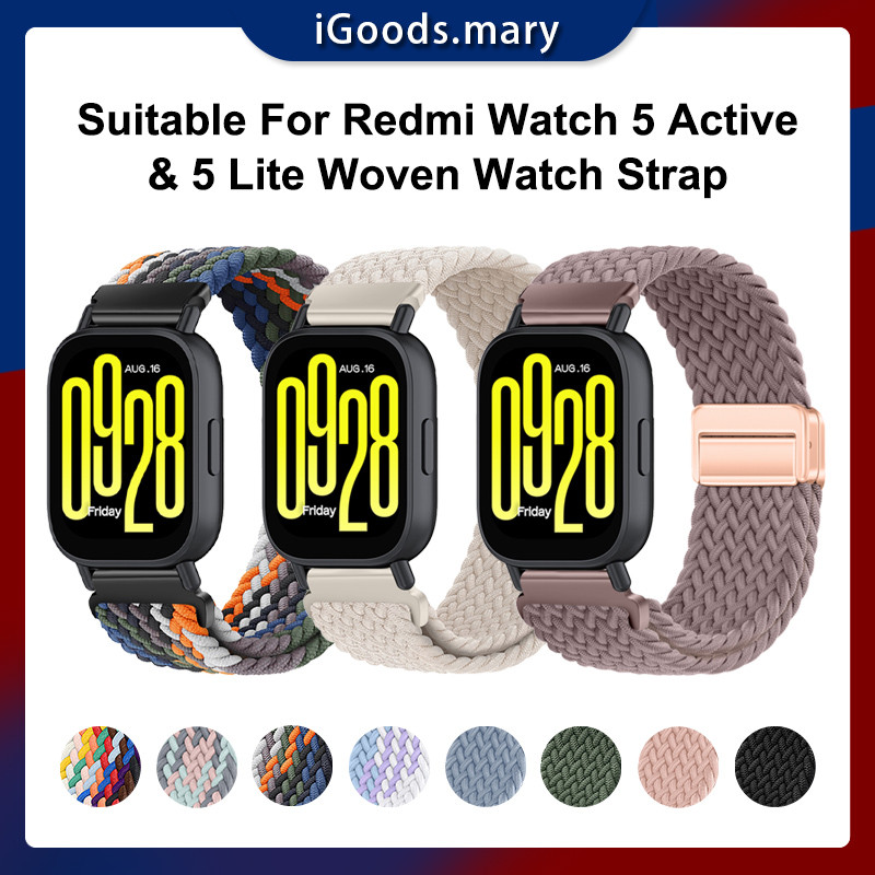 Jual Nylon Strap for Redmi Watch 5 Active / 5 Lite Braided Magnetic Buckle Wristband | Shopee ...