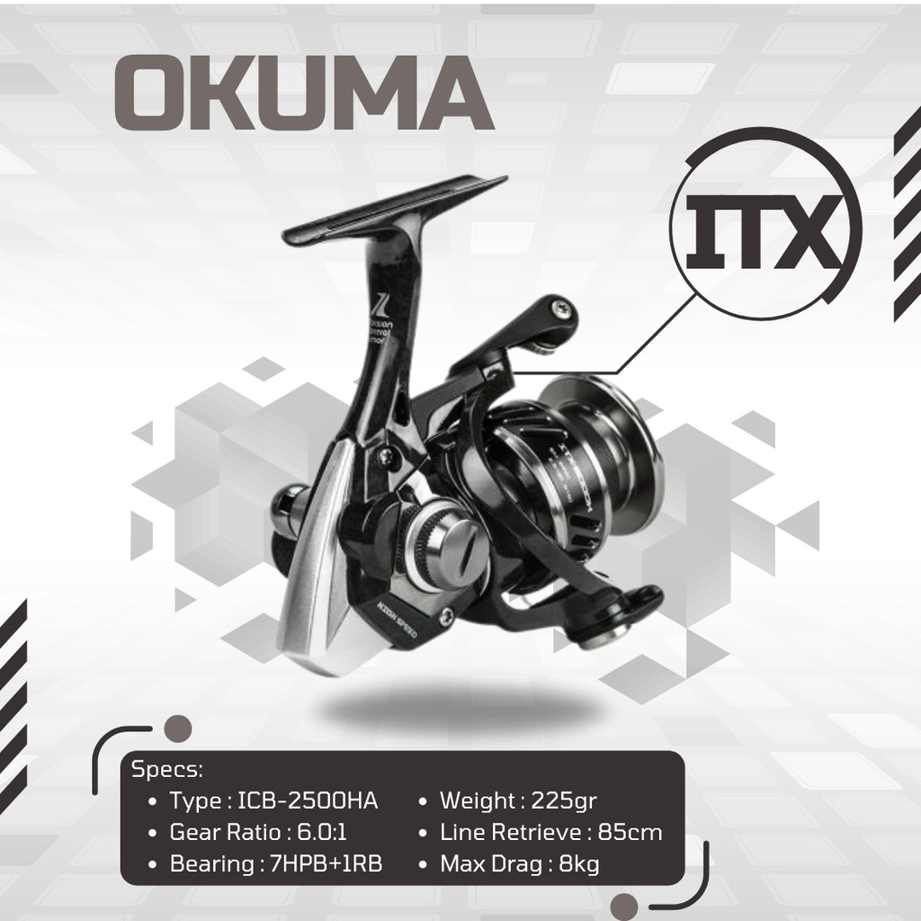 Jual Reel Pancing Okuma ITX // ITX CB Carbon Spinning Reel ringan dan ...