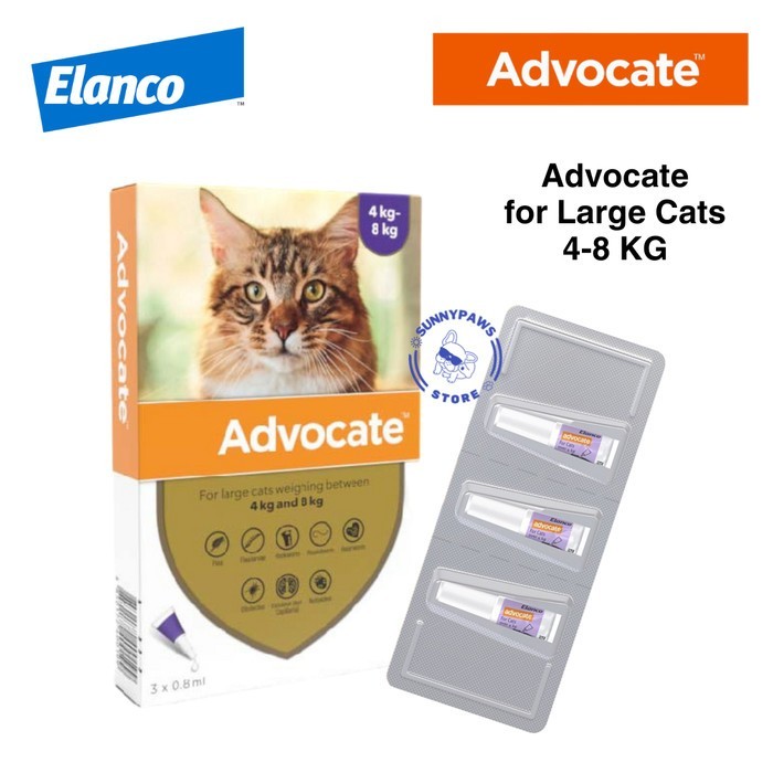 Jual [SUNNYPAWS] Advocate Cat L Obat Kutu Cacing Kucing Tetes Besar ...