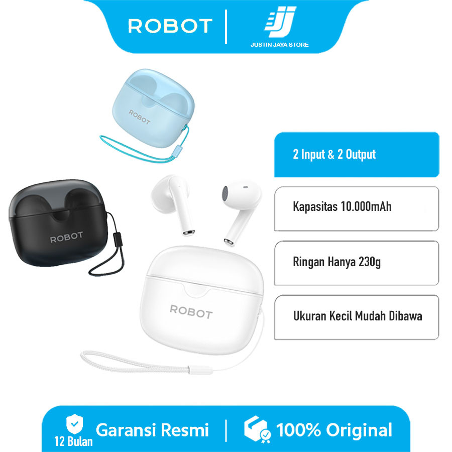Jual ROBOT Encobuds 3 TWS Earphone Bluetooth 6.0 Headset Wireless Mini ...