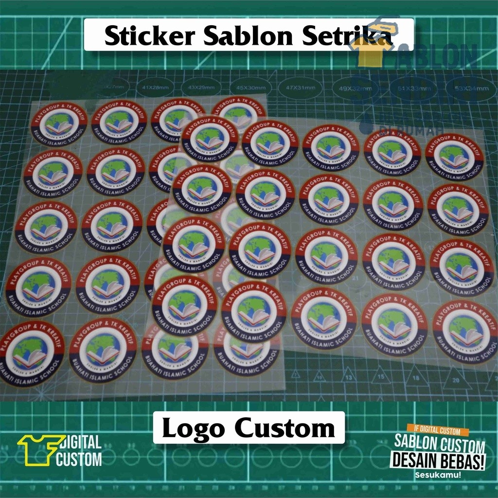 Jual Custom Stiker Kain Sticker Sablon Setrika DTF Logo Sekolah ...