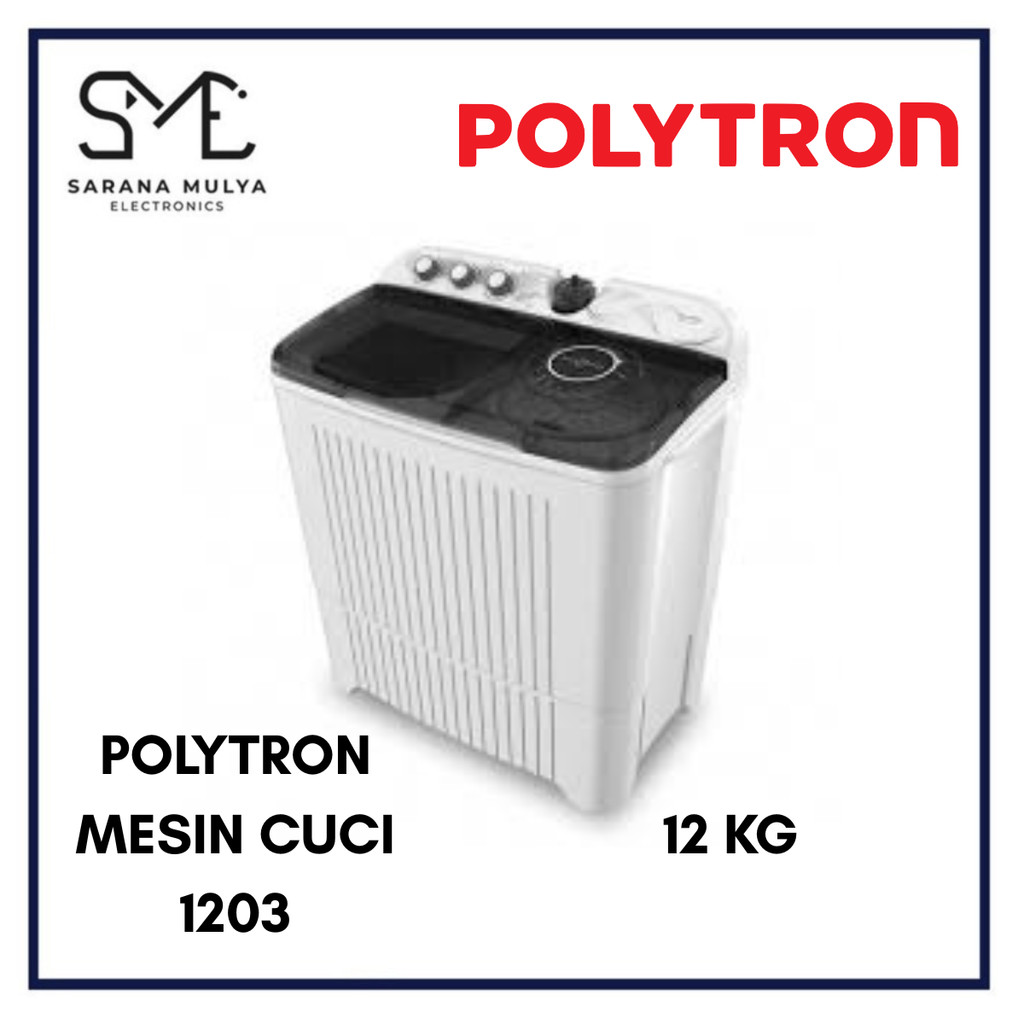Jual Polytron Mesin Cuci 2 Tabung 12kg / 12kg PWM 1203 / PWM1203 ...