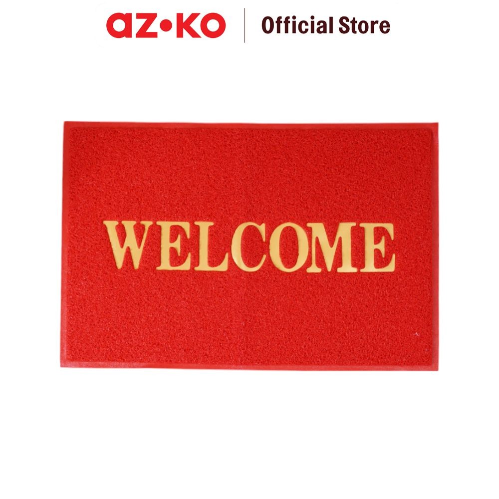 Jual AZKO Krisbow 60X90 cm Keset Pintu Pvc Welcome - Merah Door Mat ...