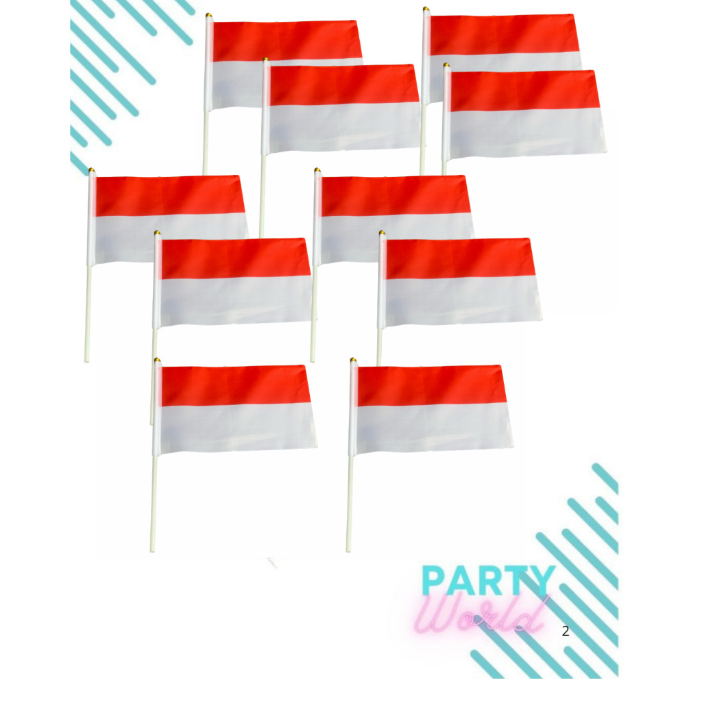 Jual 10Pcs Bendera Merah Putih Bahan Kain 20X28CM Kemerdekaan Indonesia ...