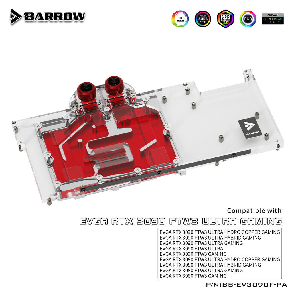 Jual BARROW Full Coverage Water Block use for EVGA RTX3090/3080 FTW3 ...
