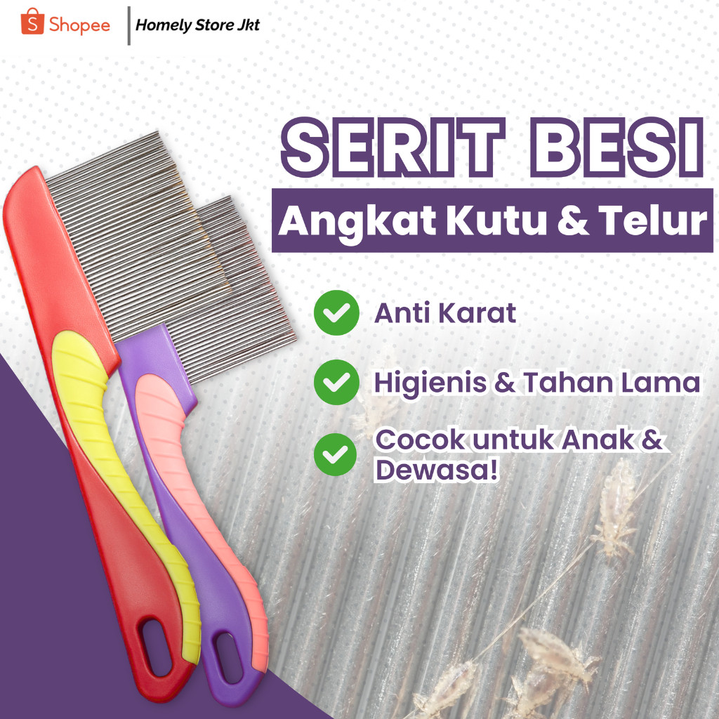 Jual Sisir Serit Besi Gagang Sisir Penghilang kutu telur rambut ketombe ...