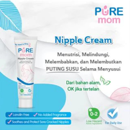 Jual Pure Mom Nipple Cream / Krim Untuk Puting Lecet / Salep Puting ...
