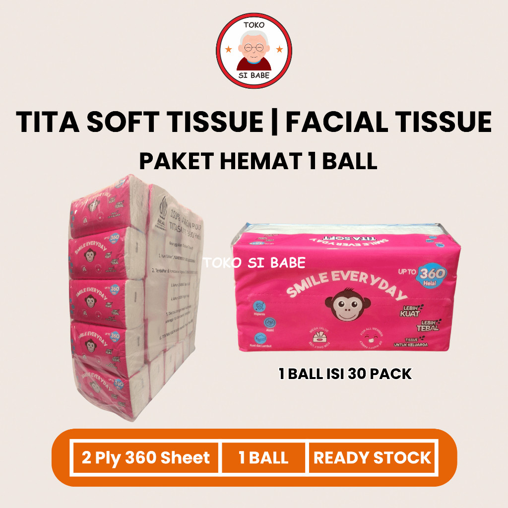 Jual DIMASS [ PAKET 1 BALL ] TISSUE TITA SOFT 2 PLY 360 SHEET | TITA ...