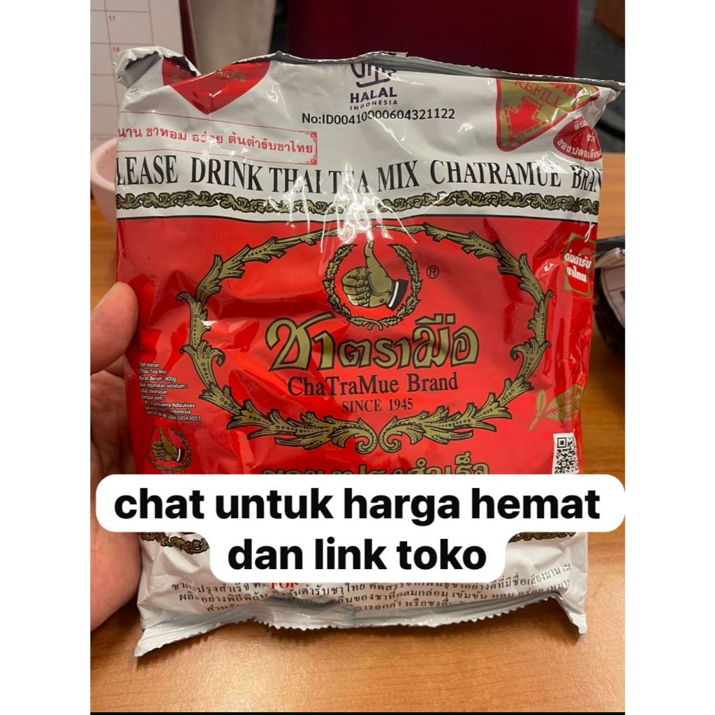 Jual Merah Thai Tea Chatramue Original Thailand 400 Gram BPOM | Shopee ...
