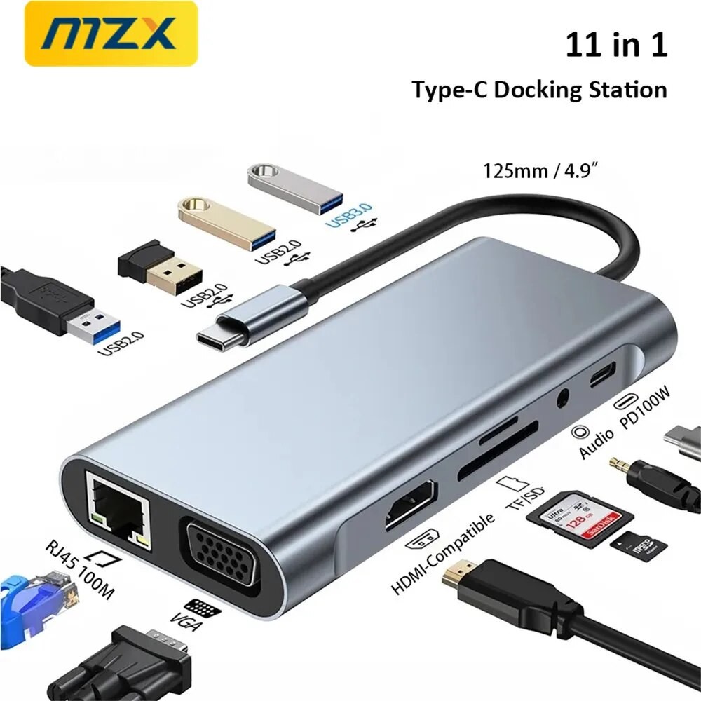 Jual 11 in 1 USB C Docking Station Hub 4K HDMI-Compatible Tipo A Type 3 ...