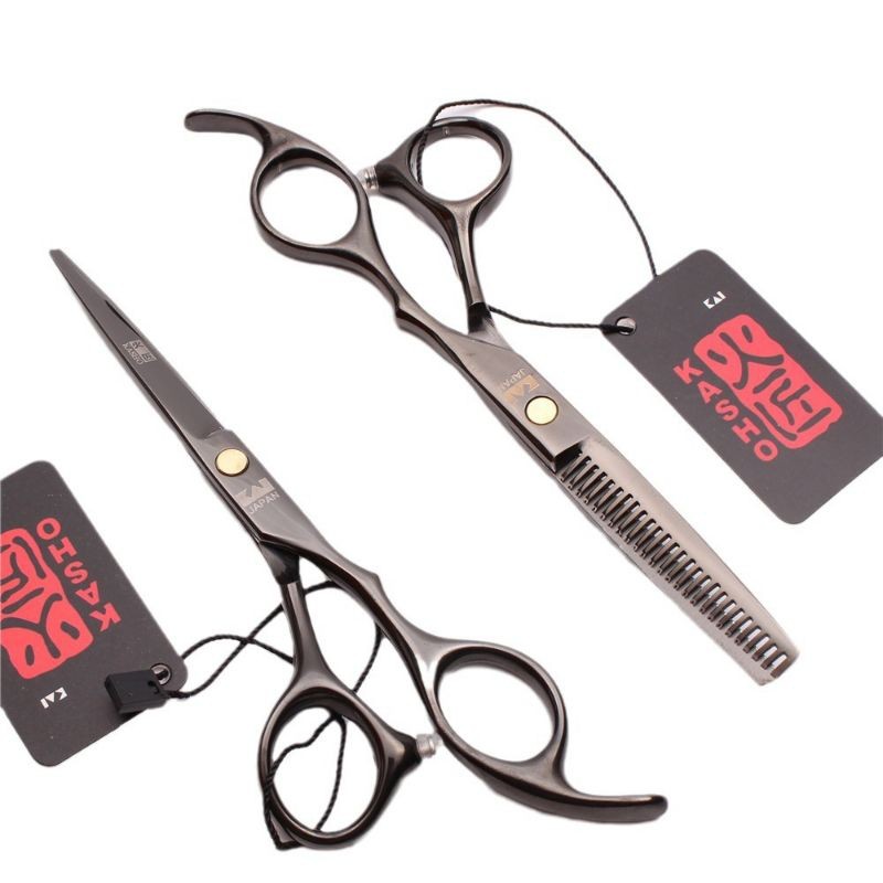 Jual gunting set kasho black original japan ukuran 6 inch gunting lurus ...