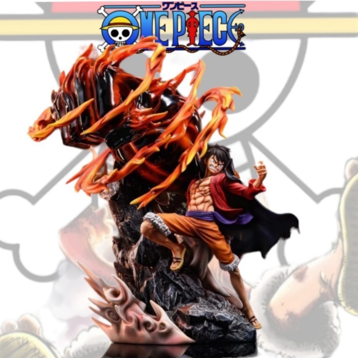 Jual Action figure one piece luffy Red Rock handmade large 28cm ...