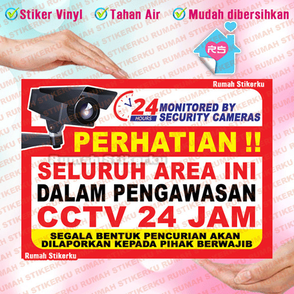 Jual sticker CCTV - area ini diawasi cctv | Shopee Indonesia