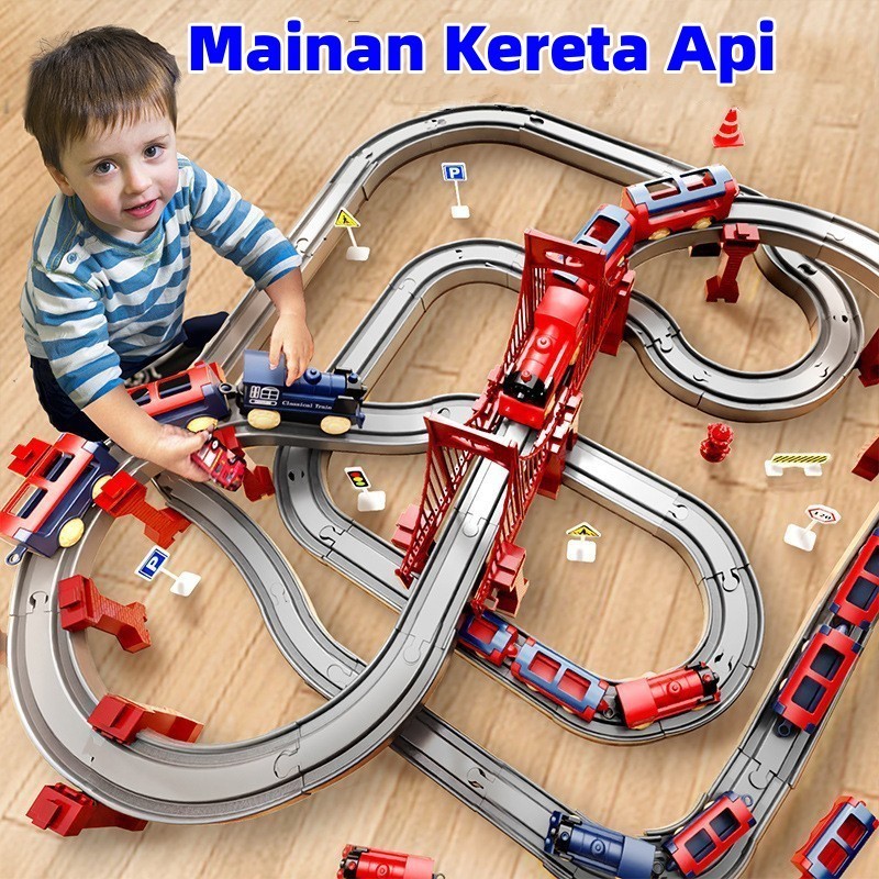 Jual wf87yh Train Toy Set,Mainan Rel Kereta Api,Perakitan Puzzle DIY ...