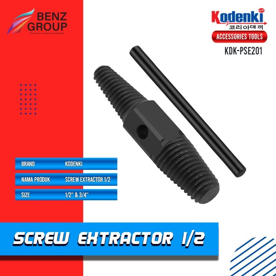Jual Kodenki Tap Balik Screw Extractor 1/2" 3/4" Tap Baut Patah Screw ...