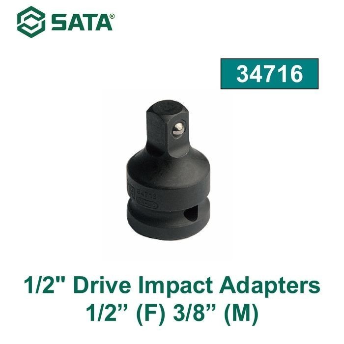Jual SATATOOLS Adaptor Socket 34716 SATA 1/2" Female x 3/8" Mal Impact ...