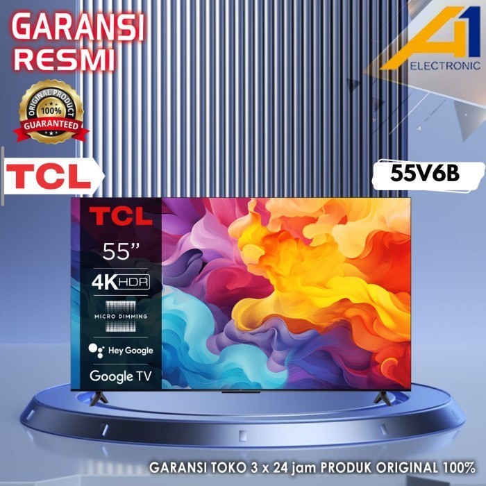 Jual LED TV TCL 55V6B / 55 V6B 4K UHD Google TV DOlby Audio 55 Inch | Shopee Indonesia