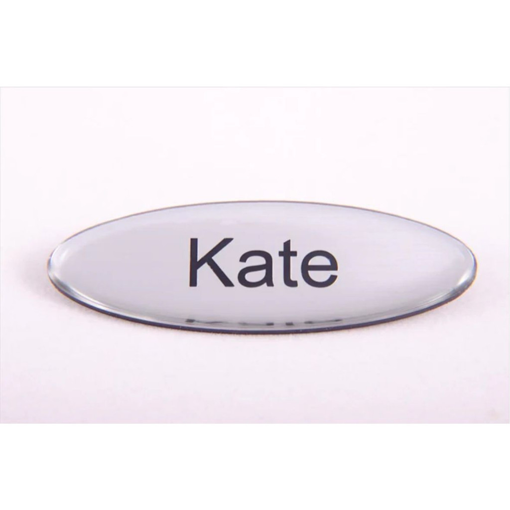 Jual Nama Dada Oval Lapis Resin (SILVER & GOLD)/Name Tag/Nametag/Papan ...