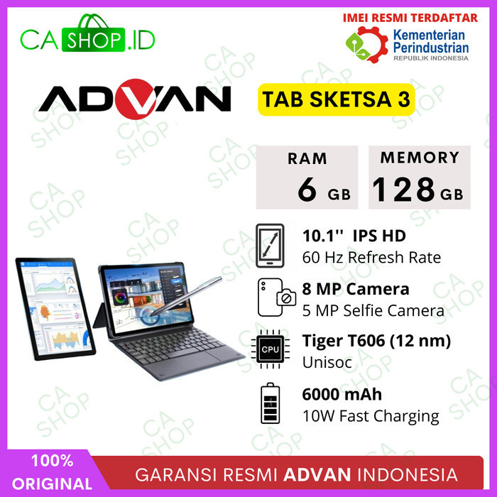 Jual Advan Tab Sketsa 3 - 6GB 128GB (6/128) Tablet 10.1" IPS New Ori ...