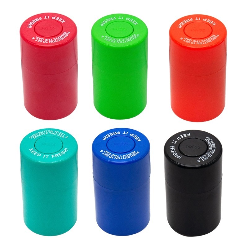 Jual Round Plastic Airtight Stash Jar Tobacco Herb Storage Case Sealed ...