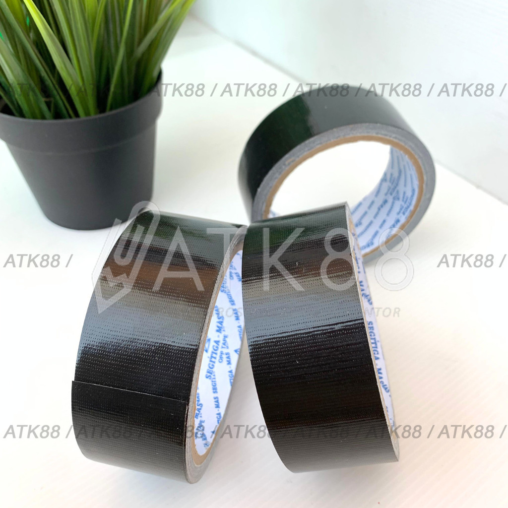 Jual Lakban Hitam Kain Segitiga Mas 36 mm / Lakban Jilid Buku | Shopee ...