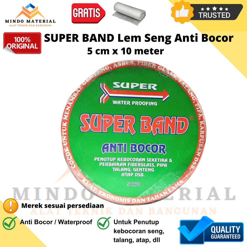Jual SUPER BAND Lem Seng Anti Bocor Waterproof 5 cm x 10 meter Penutup ...
