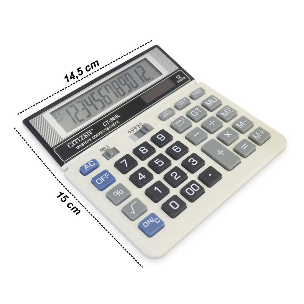 Jual Kalkulator Besar Citizeiv CT-868L Calculator 12 Digits Mirip ...