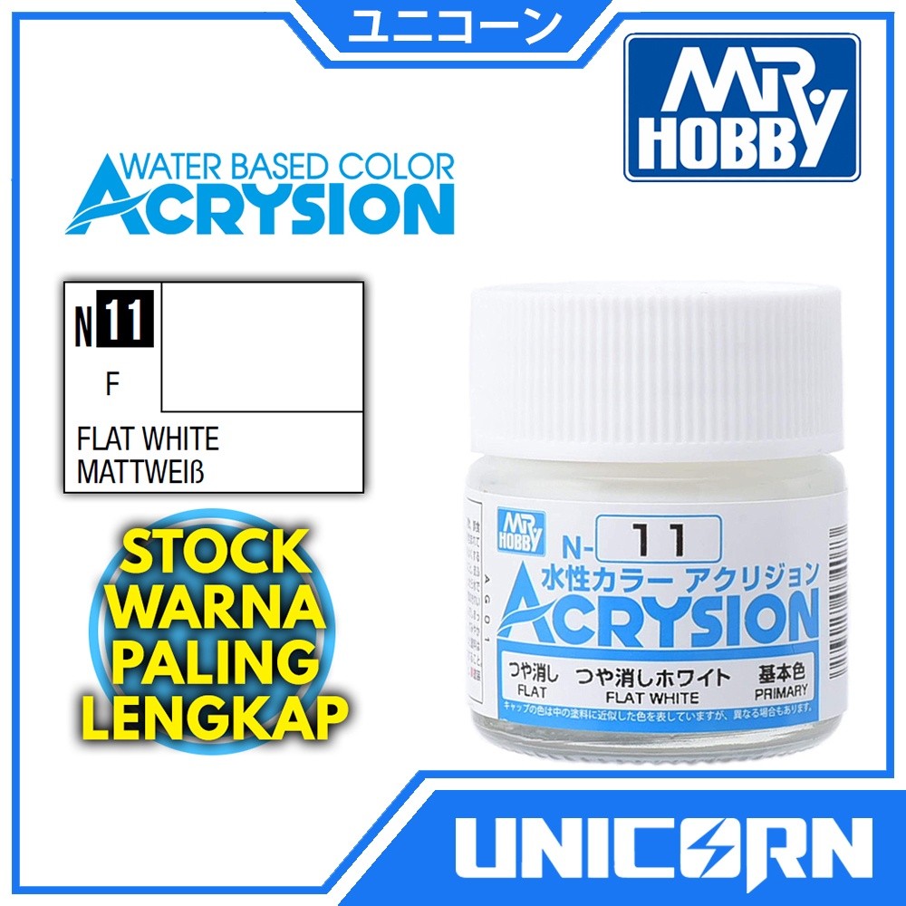Jual ACRYSION N-11 FLAT WHITE / CAT KUAS GUNDAM MR HOBBY N11 | Shopee ...