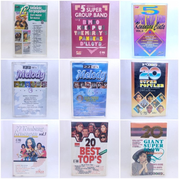 Jual Kaset pita Kompilasi lagu indonesia hits tahun 70 80 90an mixtapes | Shopee Indonesia