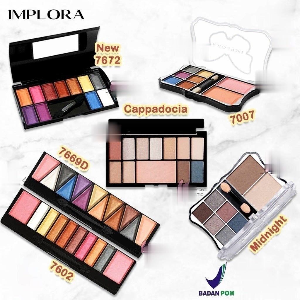 Jual IMPLORA (️BPOM) EYESHADOW PALLETE + BLUSH ON ( PALET EYE SHADOW ...