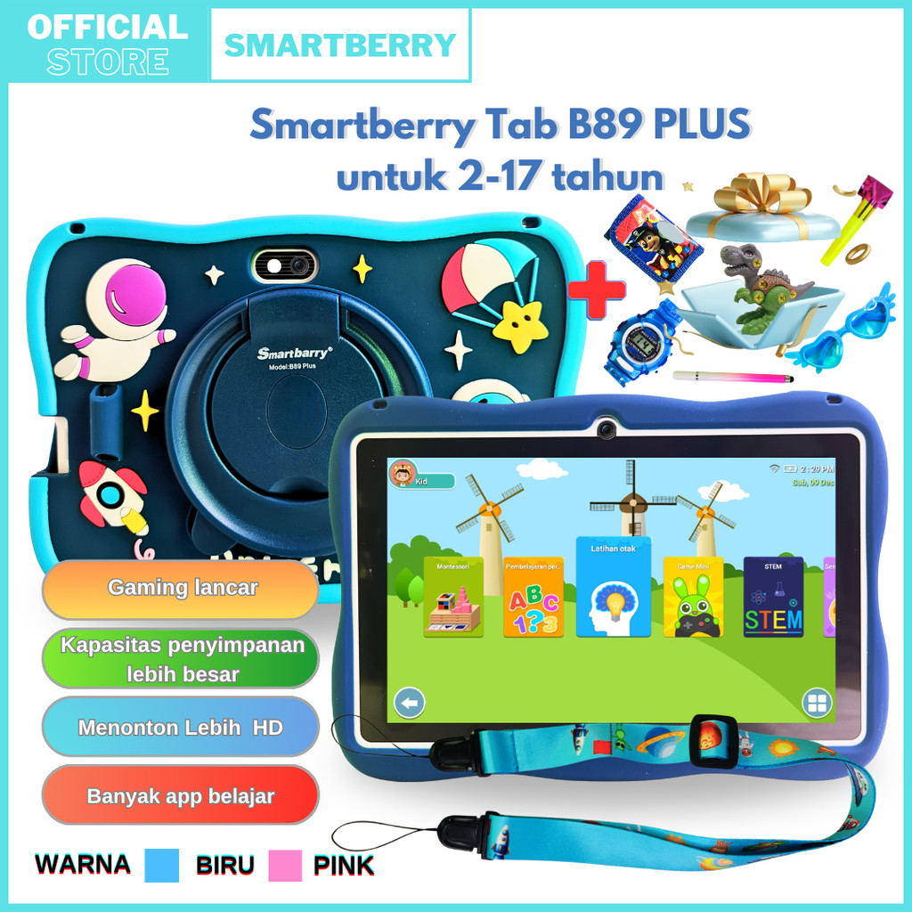 Jual SMARTBERRY KIDS STUDY TAB B89 Plus tab 4/128GB / Tablet Anak / Hadiah Anak / Tablet 7 Inch ...